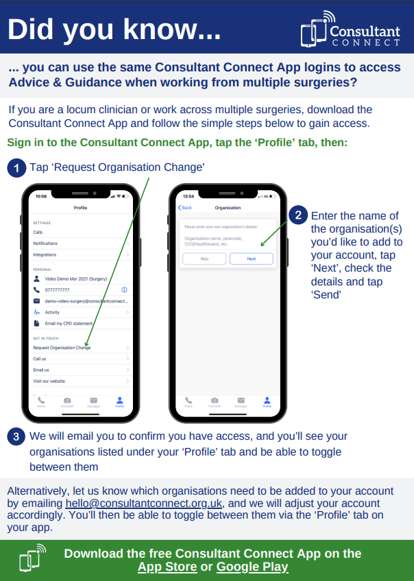 Primary Care - Consultant Connect Customer Area